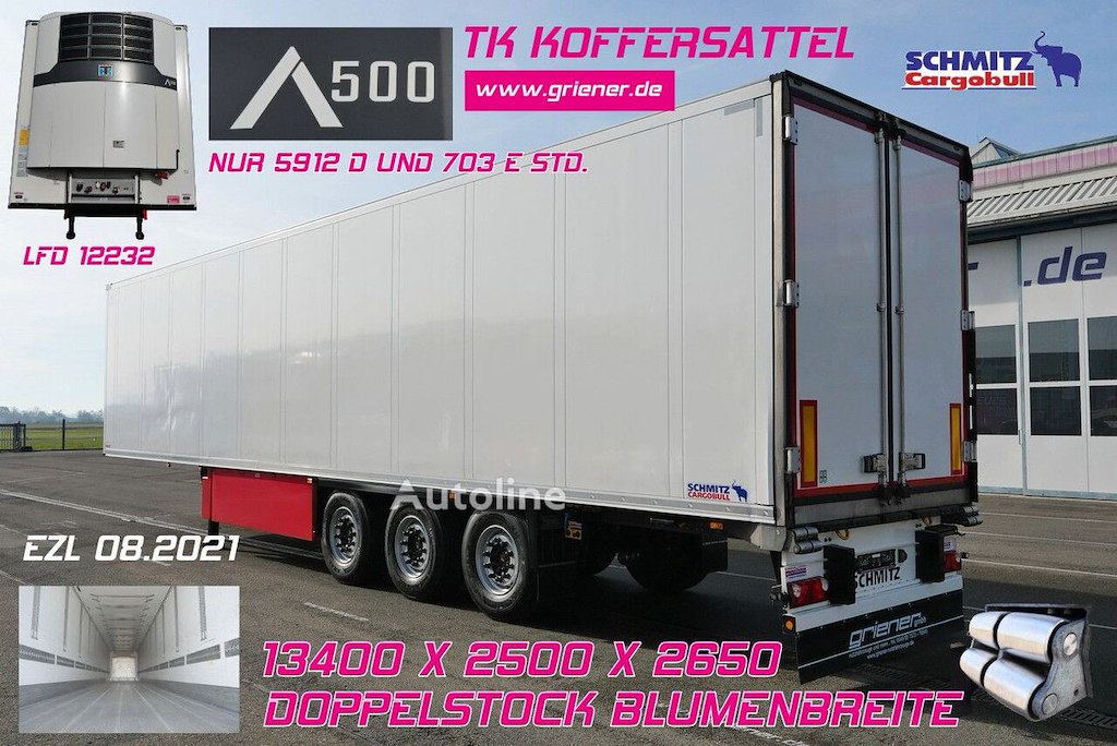 Schmitz Cargobull SKO 24/DOPPELSTOCK BLUMEN TK A500 DRP FP 45 poluprikolica hladnjača