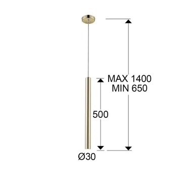 LED visilica Varas zlatna 1x5W SCHULLER