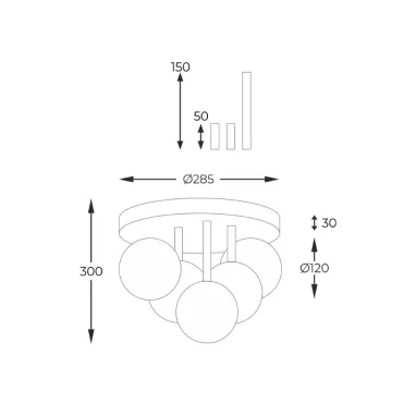 Plafonska svetiljka Ali 5xG9 kružna ZUMA LINE