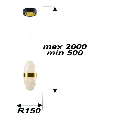 LED visilica Garden zlatna 6W dimabilna 0-10V SCHULLER