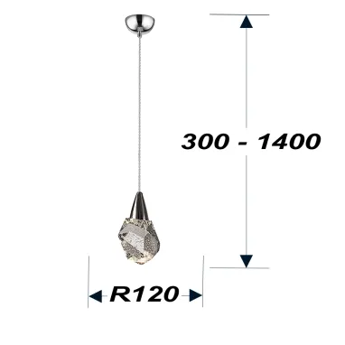 LED visilica Aquaria hrom SCHULLER