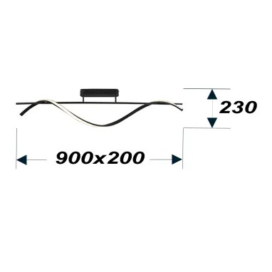 LED plafonska svetiljka Boa crna SCHULLER