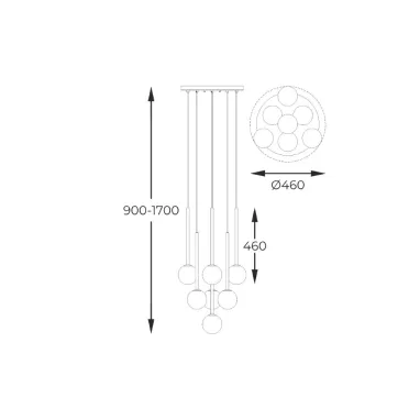 LUster Arcturus 7xG9 zlatni ZUMA LINE