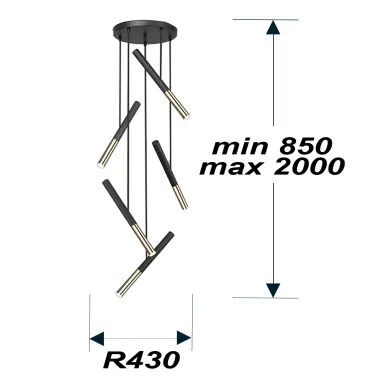 LED dimabilni luster Edna 5x5W SCHULLER