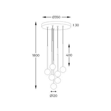 Luster Ali 7xG9 kružni ZUMA LINE