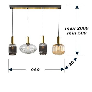 Luster Norma sa četvrtastom bazom SCHULLER