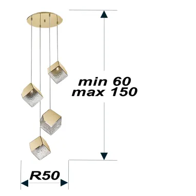 Luster Priscila 4xG9 zlatni SCHULLER
