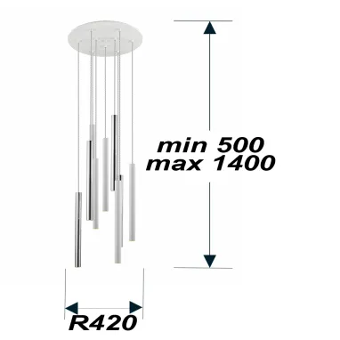 LED luster Varas belo-srebrni dimabilni 45W SCHULLER