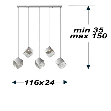 Luster Priscila 5xG9 hrom SCHULLER