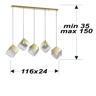 Luster Priscila 5xG9 zlatni SCHULLER