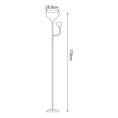Podna Lampa Peso sa čitačem srebrna ZUMA LINE