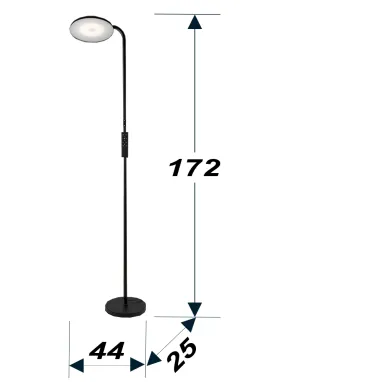 LED podna lampa Volta crna dimabilna CCT SCHULLER