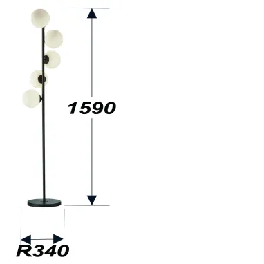 Podna lampa Inoa crna 5xG9SCHULLER