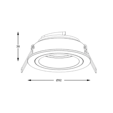 Ugradna rozetna Chuck crna okrugla 1xGU10 ZUMA LINE