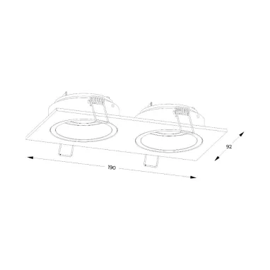 Ugradna rozetna crna dupla ZUMA LINE