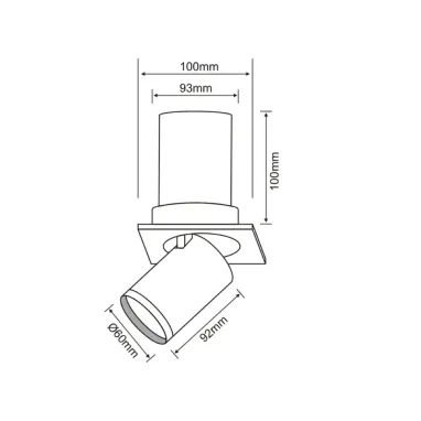 Ugradna izvlačeća svetiljka 1xGU10 crna DL232