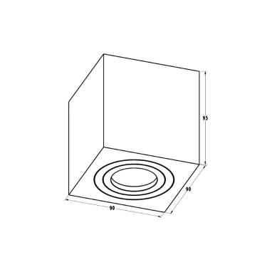 Nadgradna rozetna Quardip crna kvadratna ZUMA LINE