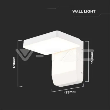 LED zidna rotirajuća svetiljka u IP zaštiti bela V-TAC