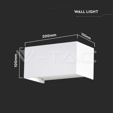 LED zidna svetiljka bela pravougaona 3000K u IP zaštiti V-TAC
