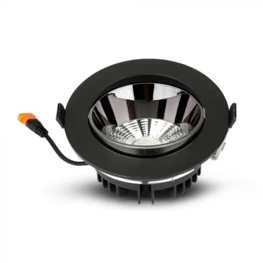 LED ugradna COB svetiljka crna 30W 6400K V-TAC