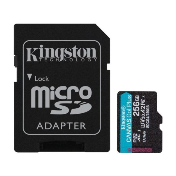 KINGSTON Memorijska kartica U3 V30 microSDXC 256GB Canvas Go Plus 200MB/s A2 + adapter (SDCG4/256GB)