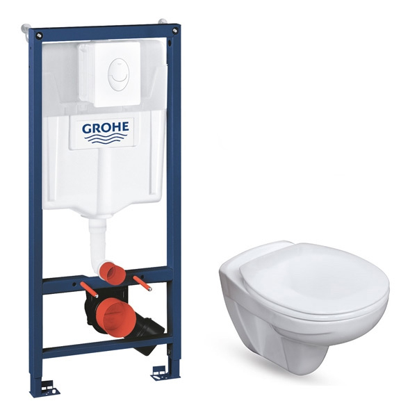 GROHE Set - Ugradni vodokotlić + WC šolja i daska BELA KRUG
