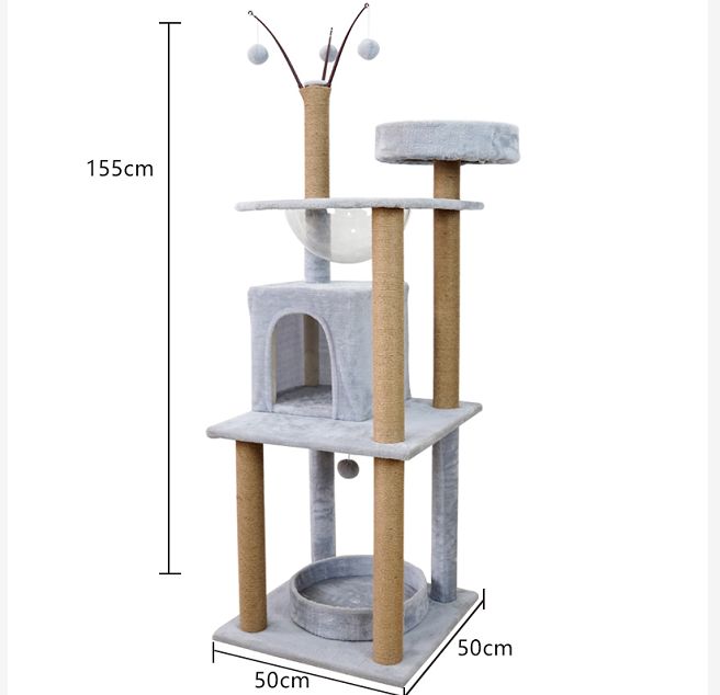 Grebalica za mačke sa providnom ležaljkom Maxi 50x50x155 cm