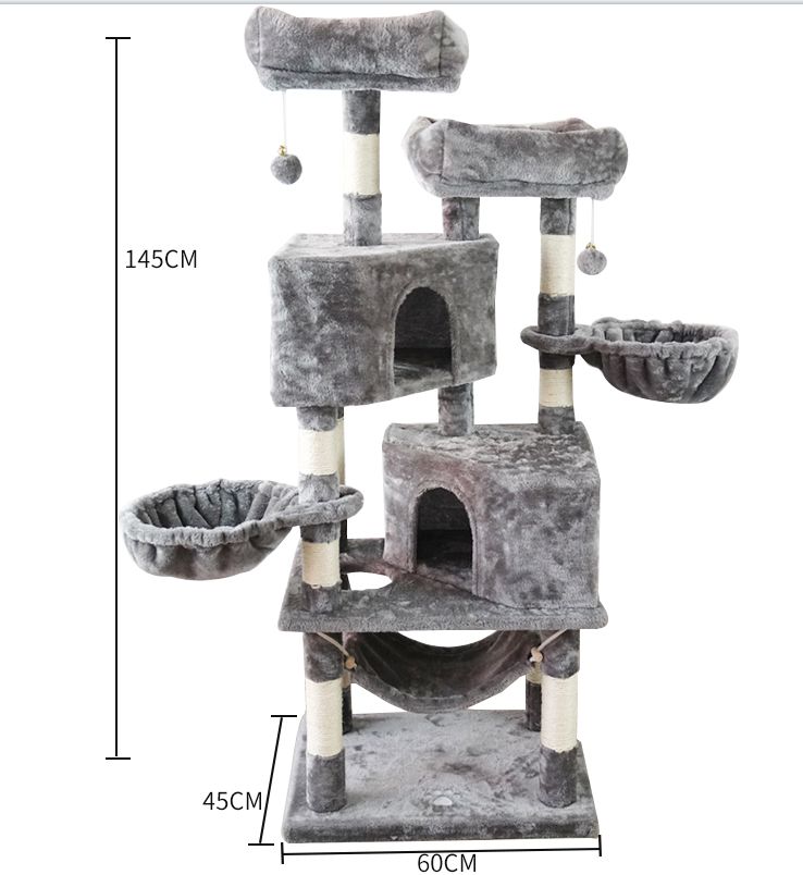 Grebalica za mačke Jumbo sa dve kućice 60x45x145 cm