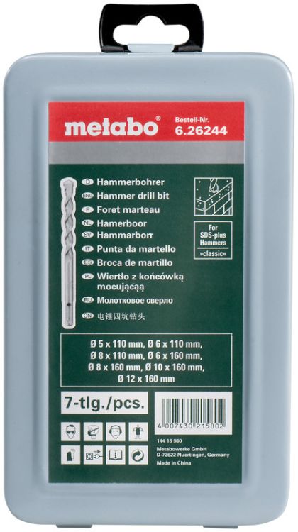 7-delni SDS-plus set burgija, Ø5, 6, 8, 10 i 12mm Metabo (626244000)