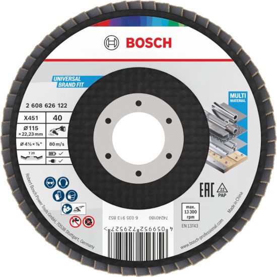 Bosch X451 lamelna brusna ploča, 115x22,23 mm, G40, T29, 15 delova (2608626167)