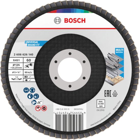 Bosch X451 lamelna brusna ploča, 125x22,23 mm, G60, T29, 15 delova (2608626176)