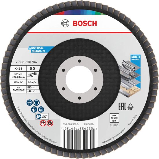 Bosch X451 lamelna brusna ploča, 125x22,23 mm, G80, T29, 15 delova (2608626177)
