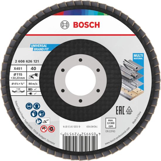 Bosch X451 lamelna brusna ploča, 115x22,23 mm, G40, T29 (2608626121)