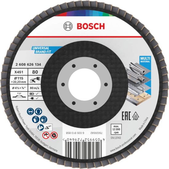 Bosch X451 lamelna brusna ploča, 115x22,23 mm, G80, T27, 15 delova (2608626173)