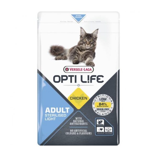 Opti Life Cat Adult Sterilised Light Chicken – 7,5 kg