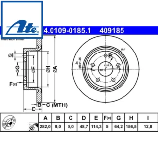 Kočioni diskovi zadnji par HONDA ACCORD IX HR-V 1.5-3.5 12-23 ATE