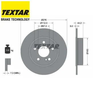 Kočioni diskovi zadnji par 1.5D-2.2D MERCEDES A B SPORTS TOURER CLA 11-03-19 TEXTAR