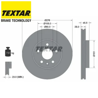 Kočioni diskovi prednji par Chevrolet Aveo Bolt Cruze Volt Opel Astra 03-19 TEXTAR