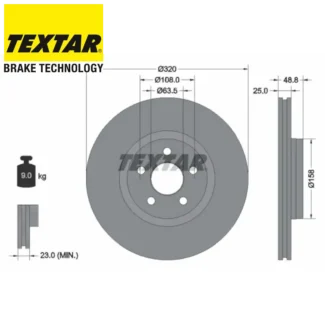 Kočioni diskovi prednji par 1.0-1.6D FORD TOURNEO CONNECT TRANSIT CONNECT 13-19 TEXTAR