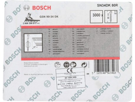BOSCH Ekser sa prugama D–glava čista, nabrazdana 2608200017