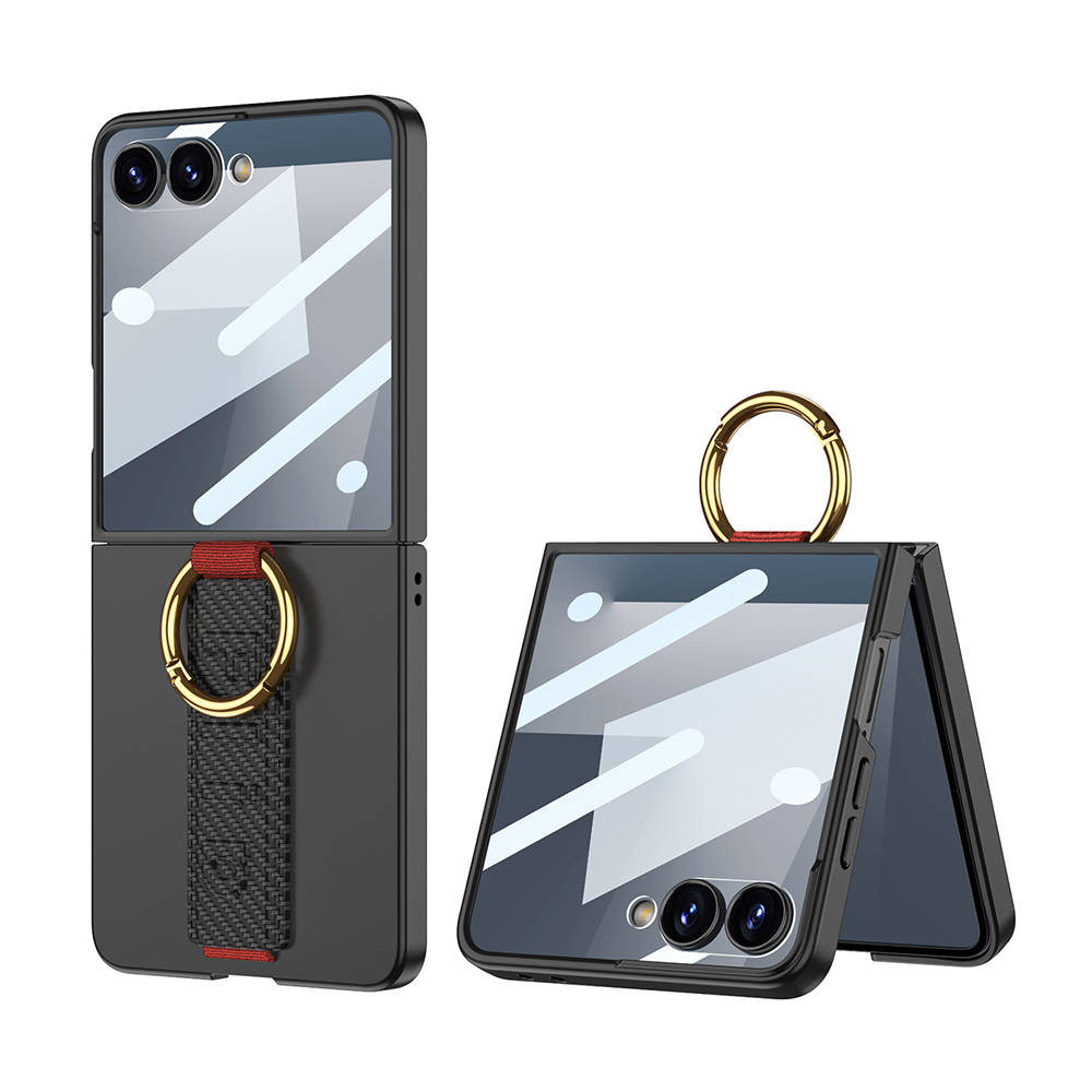 Zastitna maska (futrola) STRAP RING CASE - Samsung F751B Galaxy Z Flip 7 5G karbon (GKK case) (MS)