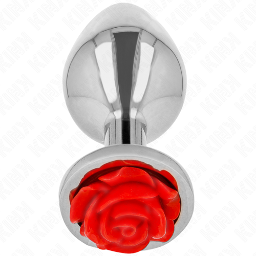 Silver anal plug rose S