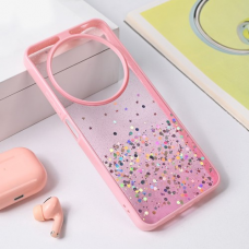 Futrola Frame Glitter za Xiaomi Redmi 14C roze