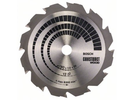BOSCH List kružne testere Construct Wood 190 x 20;16 x 2.6 mm. 12