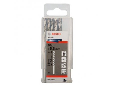 BOSCH Burgija za metal HSS-G, DIN 338 5,5 x 57 x 93 mm pakovanje od 10 komada