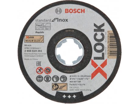 BOSCH X-LOCK Standard for Inox 10x115x1x22,23 mm za ravno sečenje - 2608619266