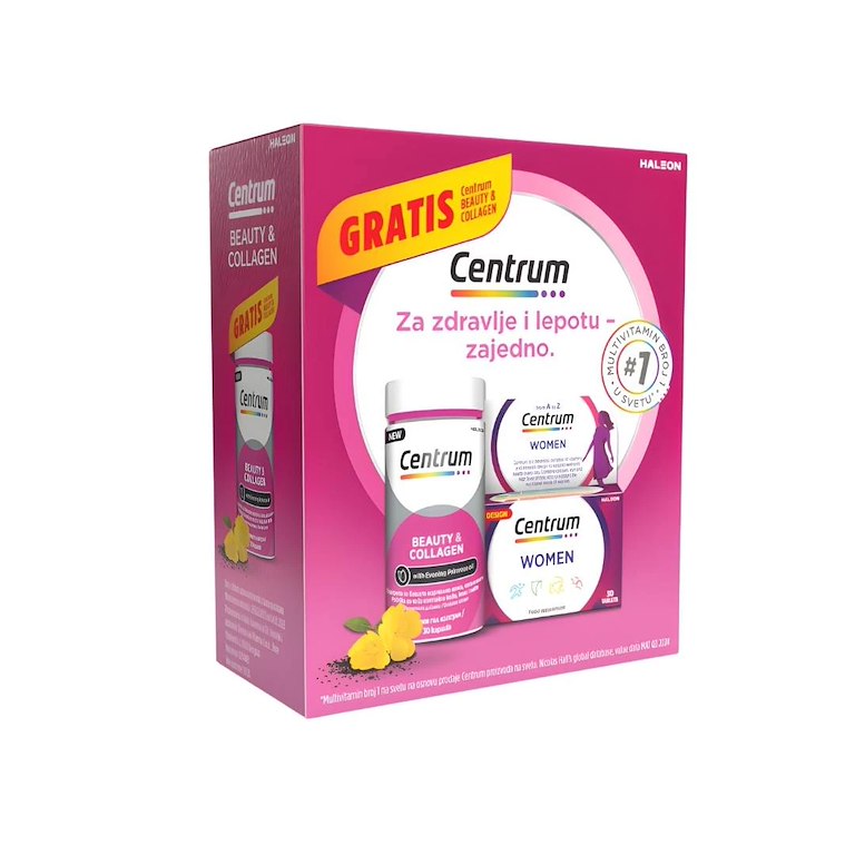 Centrum® PROMO WOMEN 30 Tableta i BEAUTY&COLLAGEN 30 Kapsula Gratis