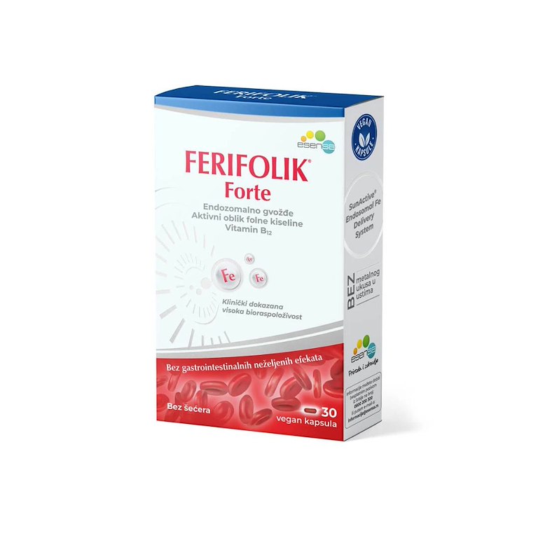 FERIFOLIK® Forte 30 Veganskih Kapsula za Anemiju