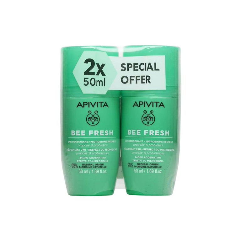 APIVITA PROMO BEE FRESH Roll-On 24h Dezodorans 2x50 mL