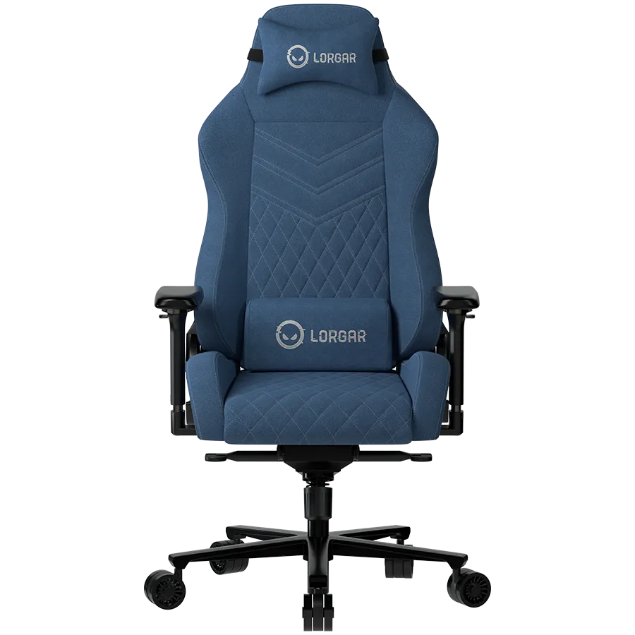 LORGAR Ace 422, Gaming chair, Anti-stain durable fabric, 1.8 mm metal frame, multiblock mechanism, 4D armrests, 5 Star aluminium base, Class-4 gas lift, 75mm PU casters, Blue